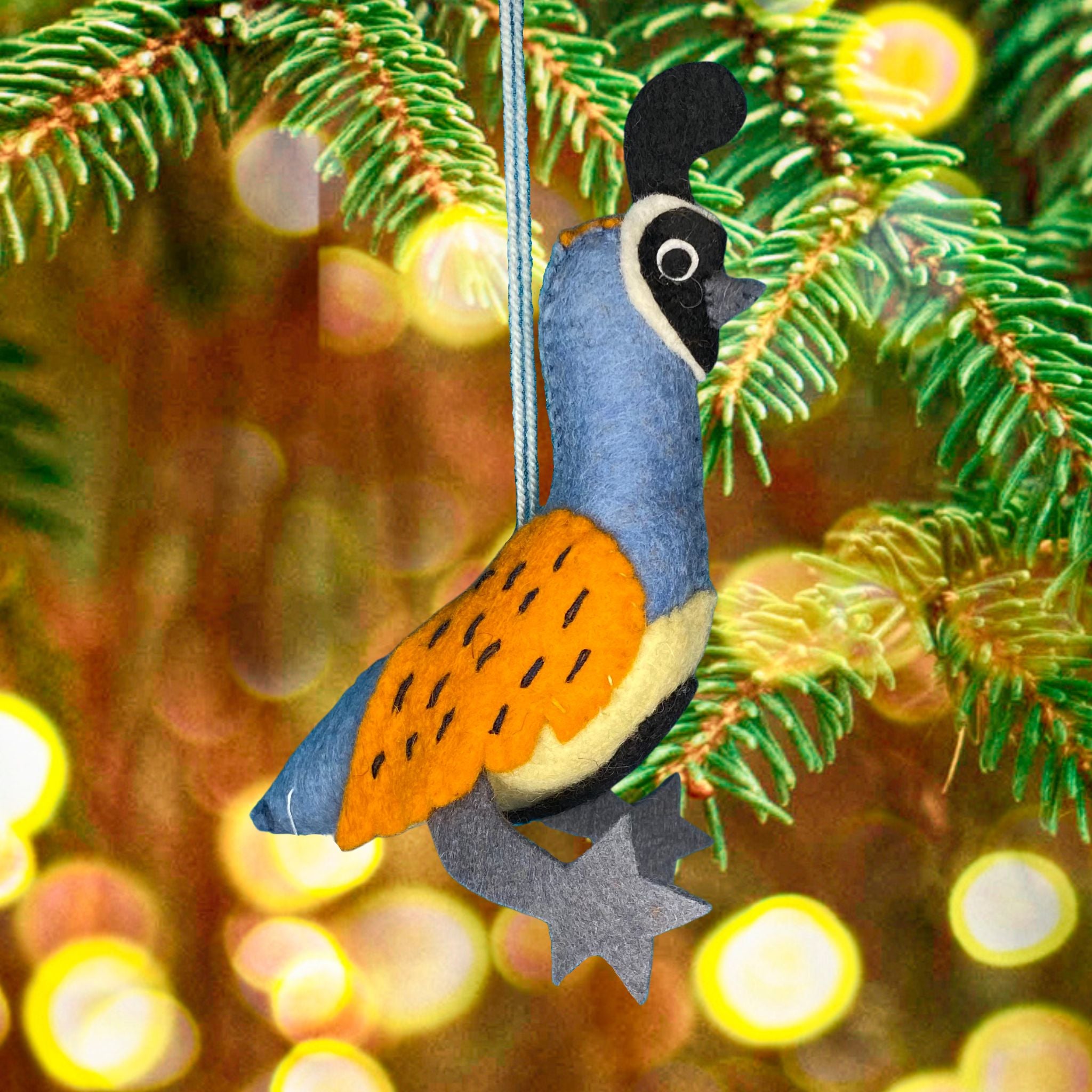 Handmade Felt Quail Christmas Ornament from Kyrgyzstan | HoonArts